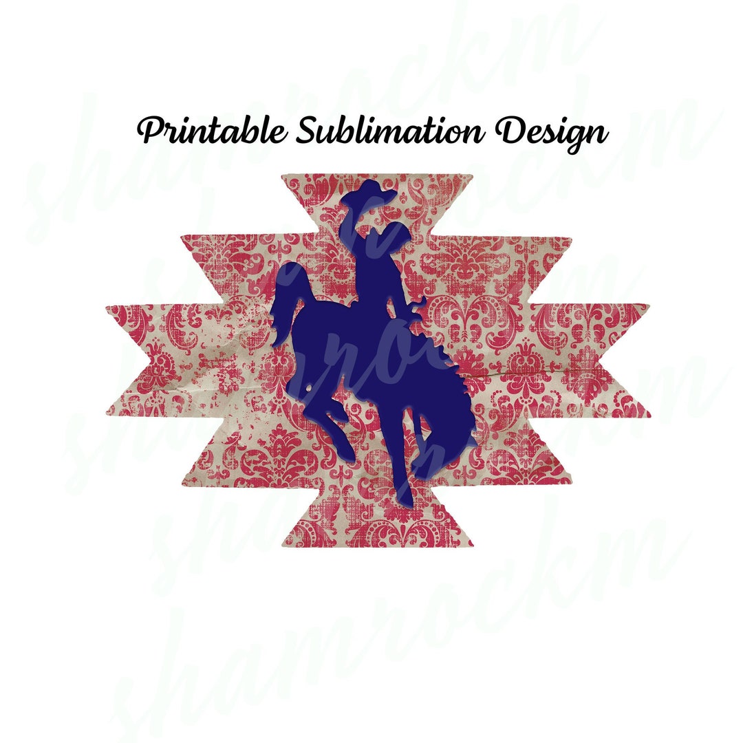 Printable Sublimation Design | Vintage Bronc Rider | Western Art | Png ...