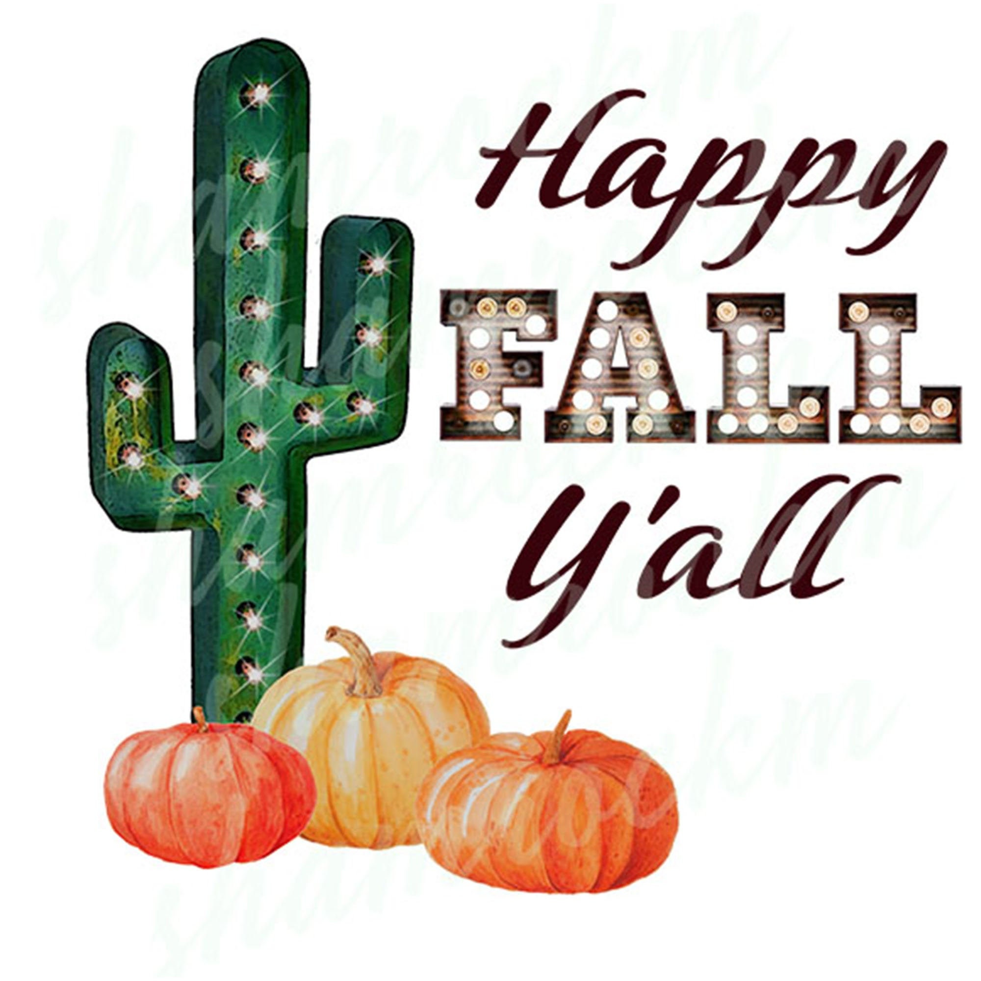 Happy Fall Y'all Cactus png images with transparent | Etsy