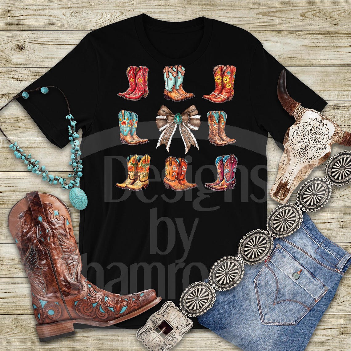 Printable Sublimation Design, Boots and Bow, Png Images With ...