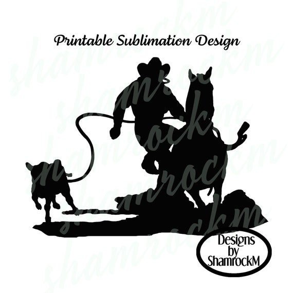 Calf Roper Silhouette