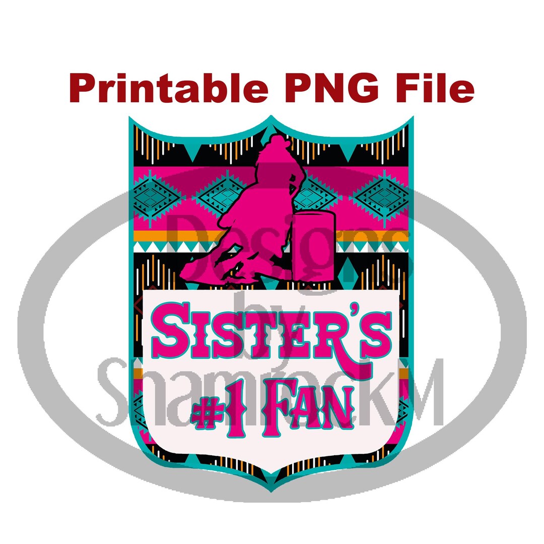 Printable PNG Design | Back Number Sister's #1 Fan Pink | Png Image ...