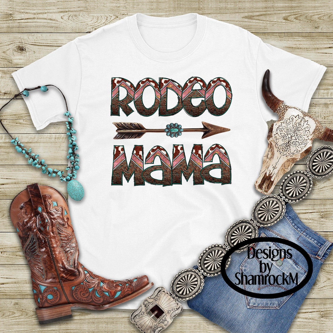 Printable Sublimation Design | Rodeo Mama | Cowhide and Tooled Leather ...