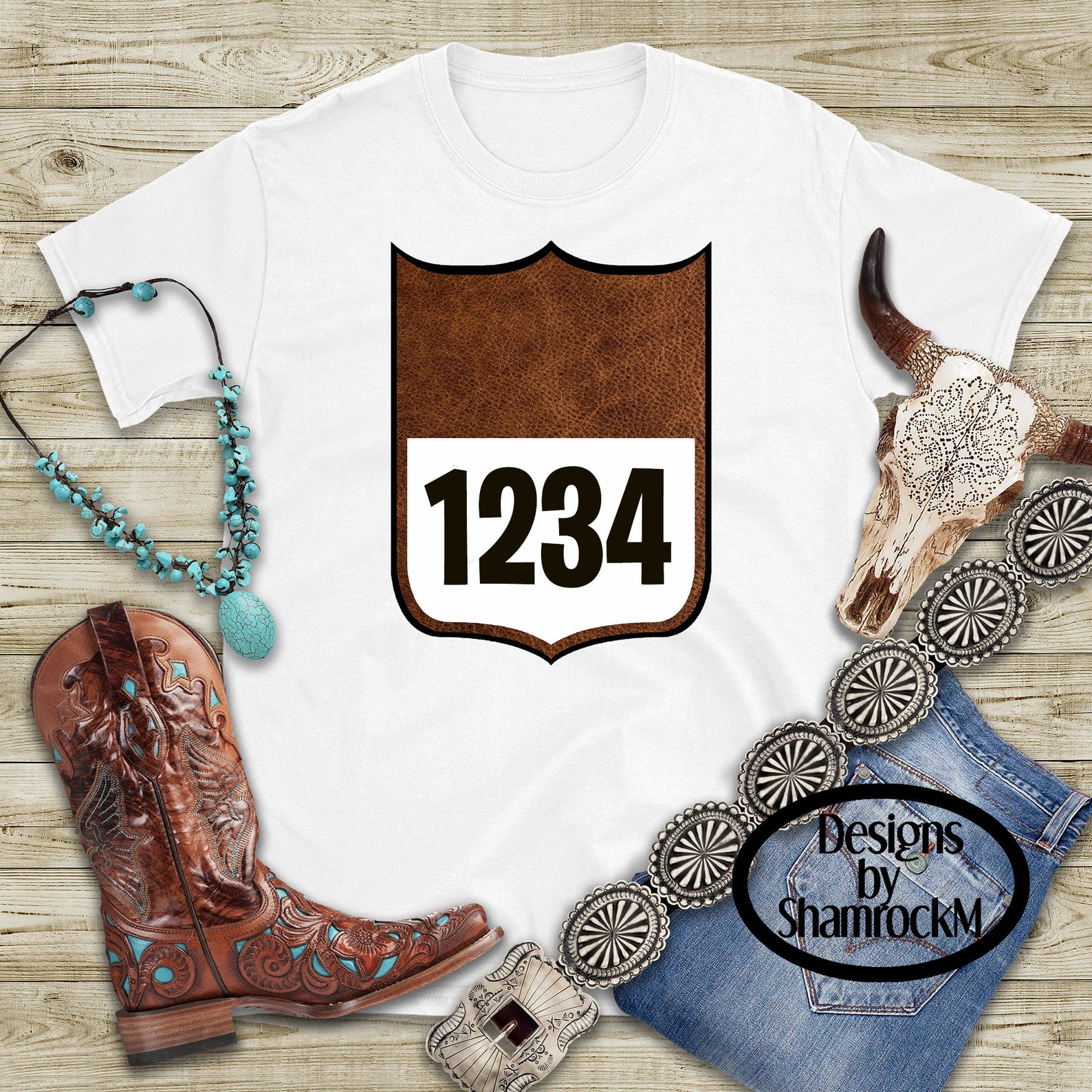 Printable Sublimation Design Rodeo Back Number in Brown - Etsy