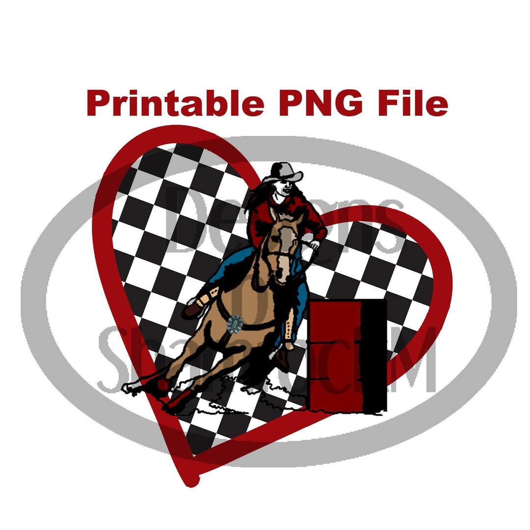 Printable PNG Design | Black & White Checkerboard Heart With Barrel ...