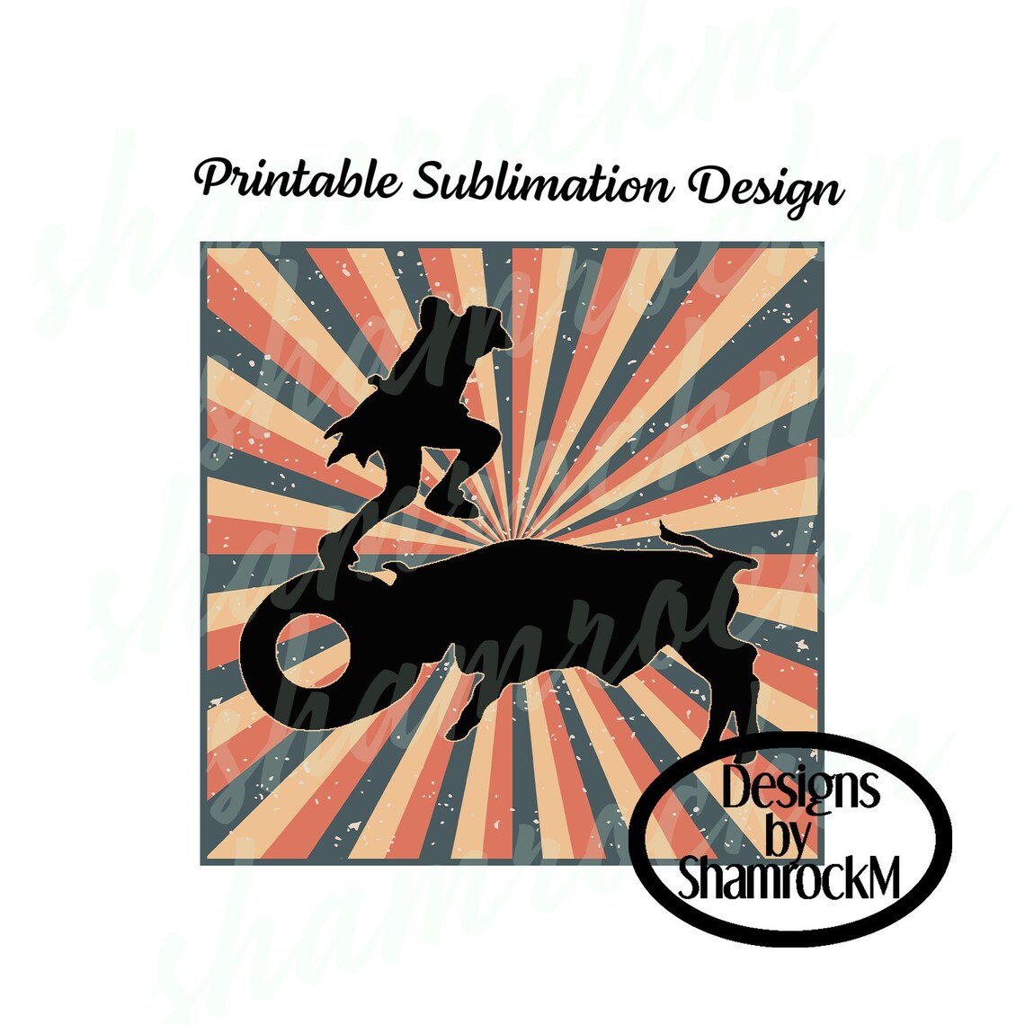 Printable Sublimation Design Bull Fighter Retro Grunge - Etsy