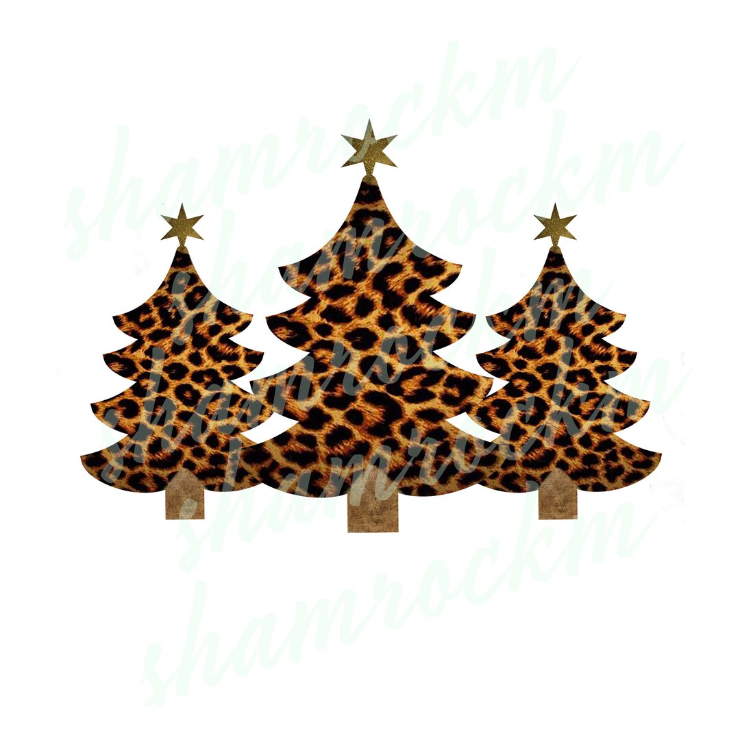 3 Cheetah Christmas Trees_2, Png Images With Transparent Background ...