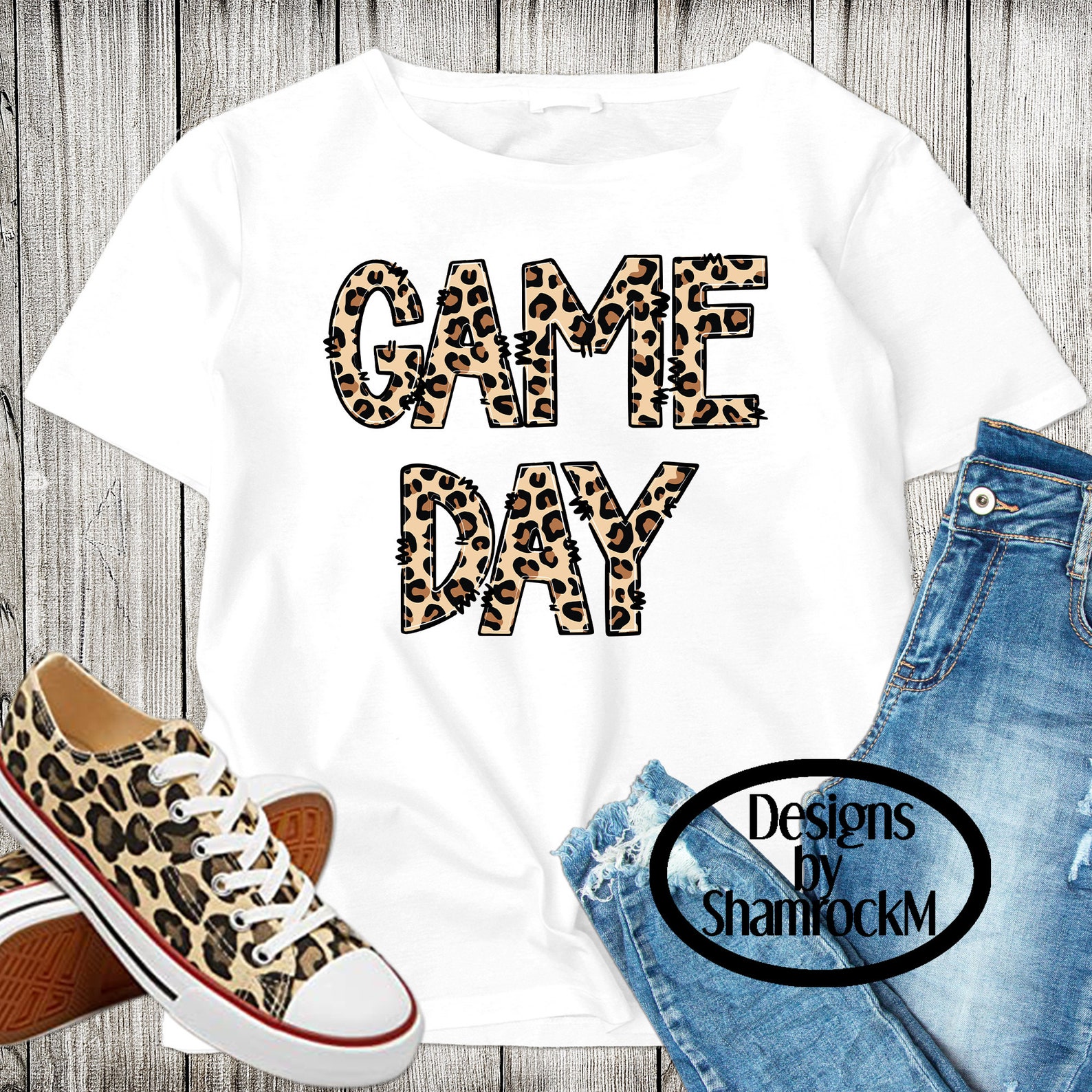 Printable Sublimation Design Game Day Leopard Letters 2 - Etsy
