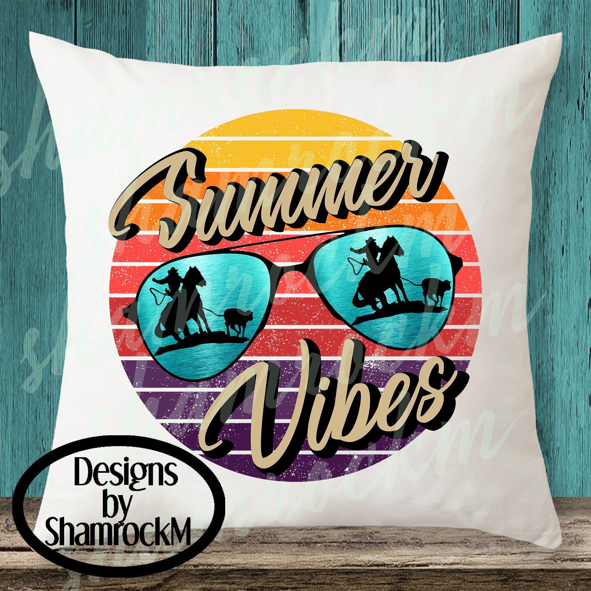 Printable Sublimation Design Summer Vibes Retro Sunset | Etsy