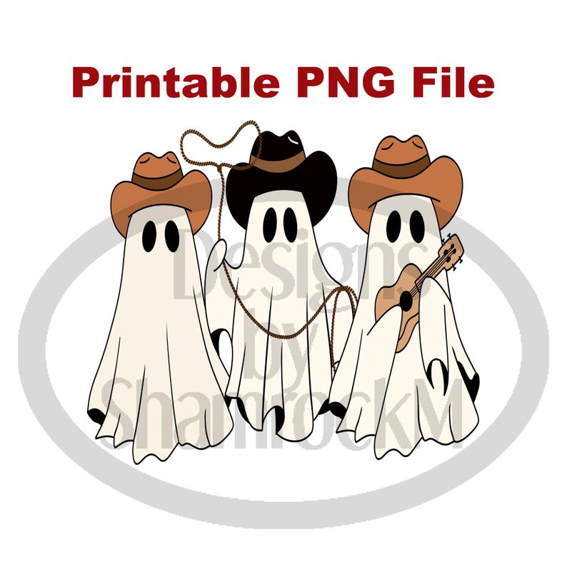 Printable Digital File | Cowboy Ghost Trio | Png Image Transparent ...