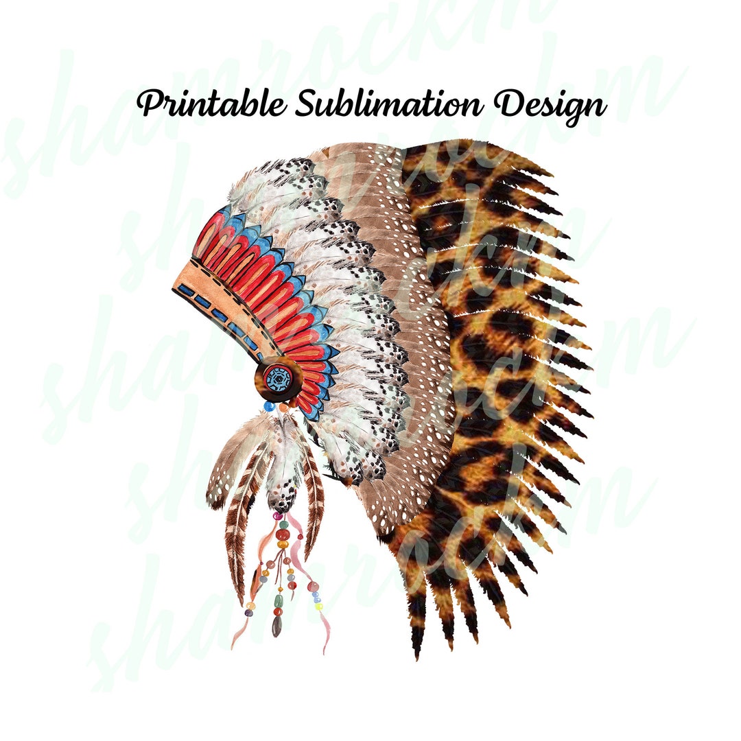 Printable Sublimation Design, Native American Headdress, Png Images ...
