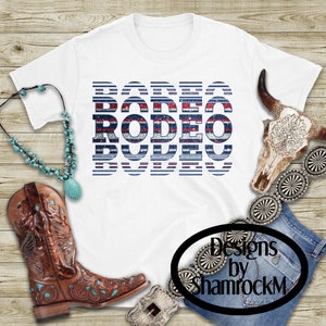 Printable Sublimation Design |RODEO in Red White & Blue | Png Image ...