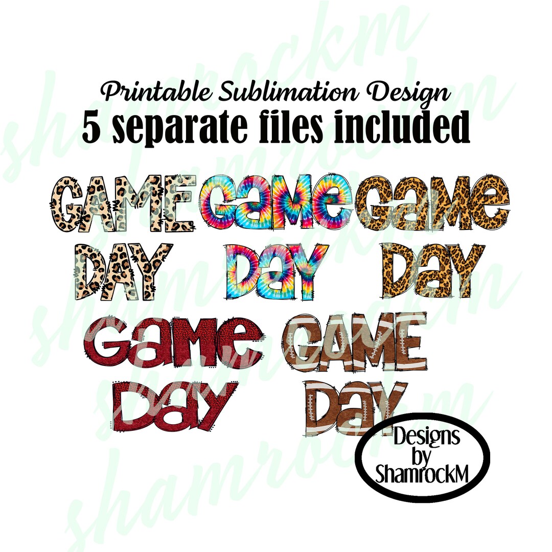 Printable Sublimation Design | Game Day Bundle | Png Images ...