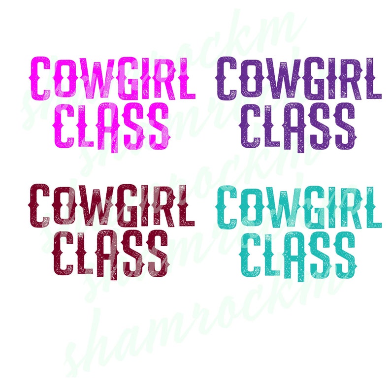 Digtial Download Clipart Cowgirl Class Set of 4 Png Images - Etsy