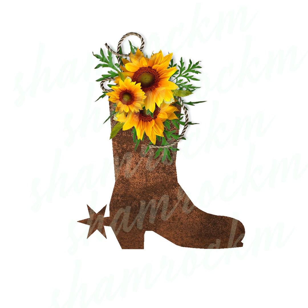 Rusty Boot and Sunflowers, Png Images With Transparent Background, High ...