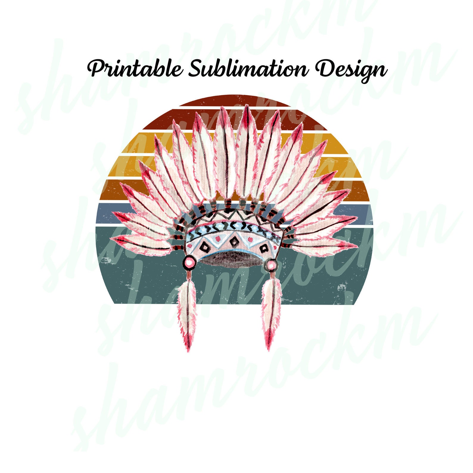 Printable Sublimation Design | Vintage Sunset| Native American ...