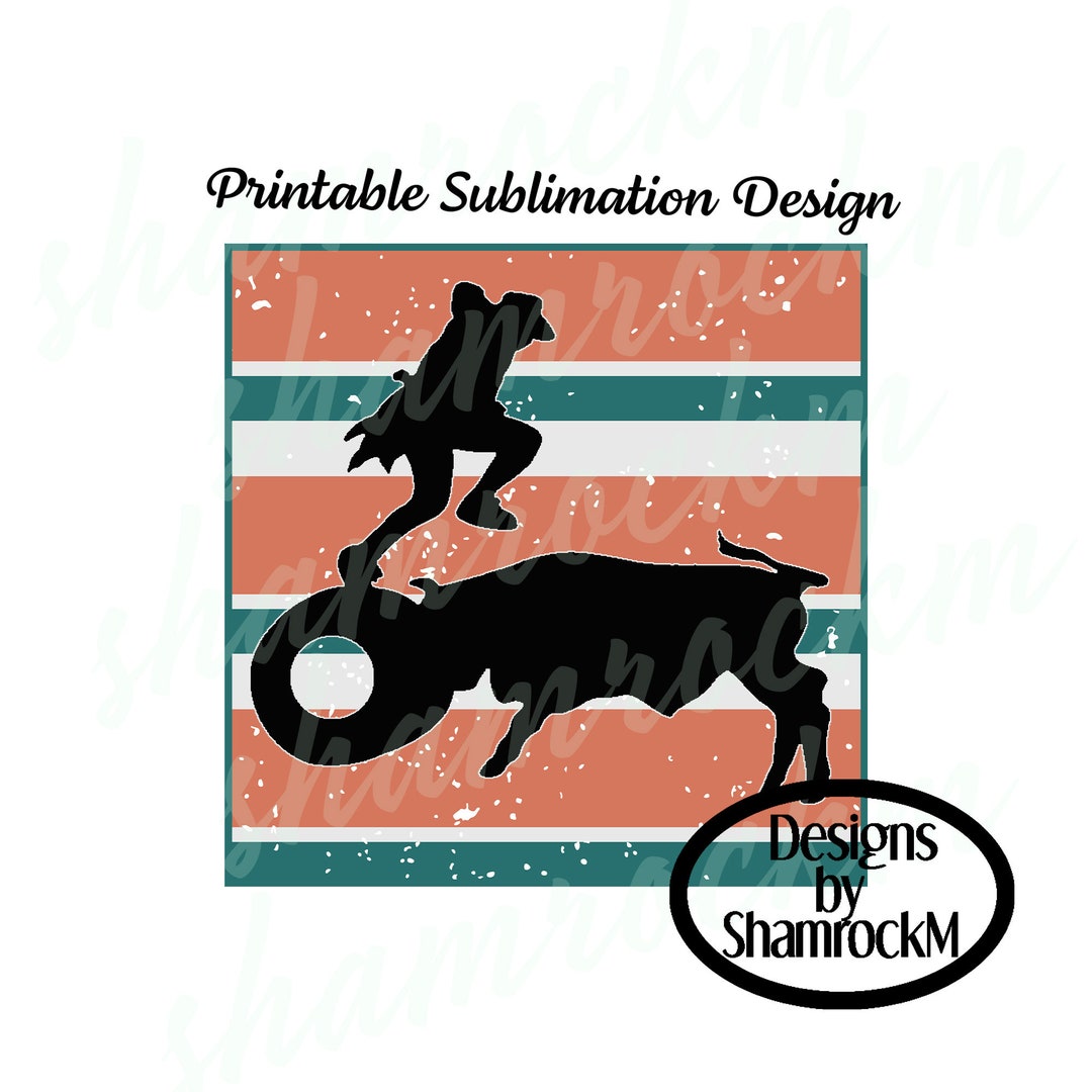 Printable Sublimation Design | Bull Fighter | Retro Grunge | Png Image ...