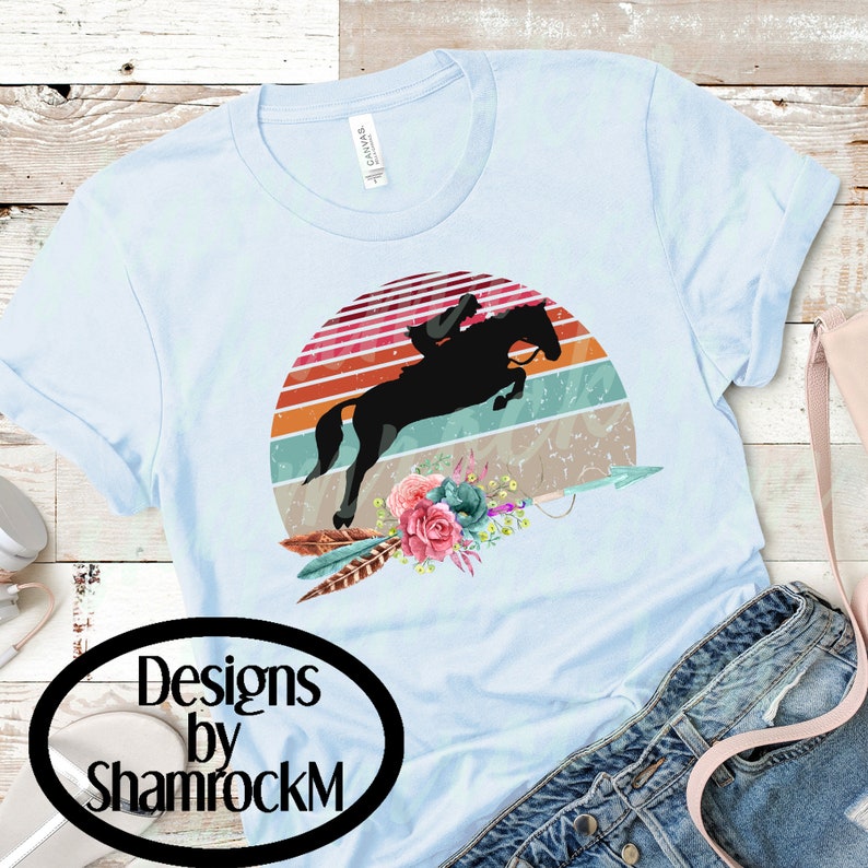 Printable Sublimation Design Vintage Sunset Hunter Jumper - Etsy