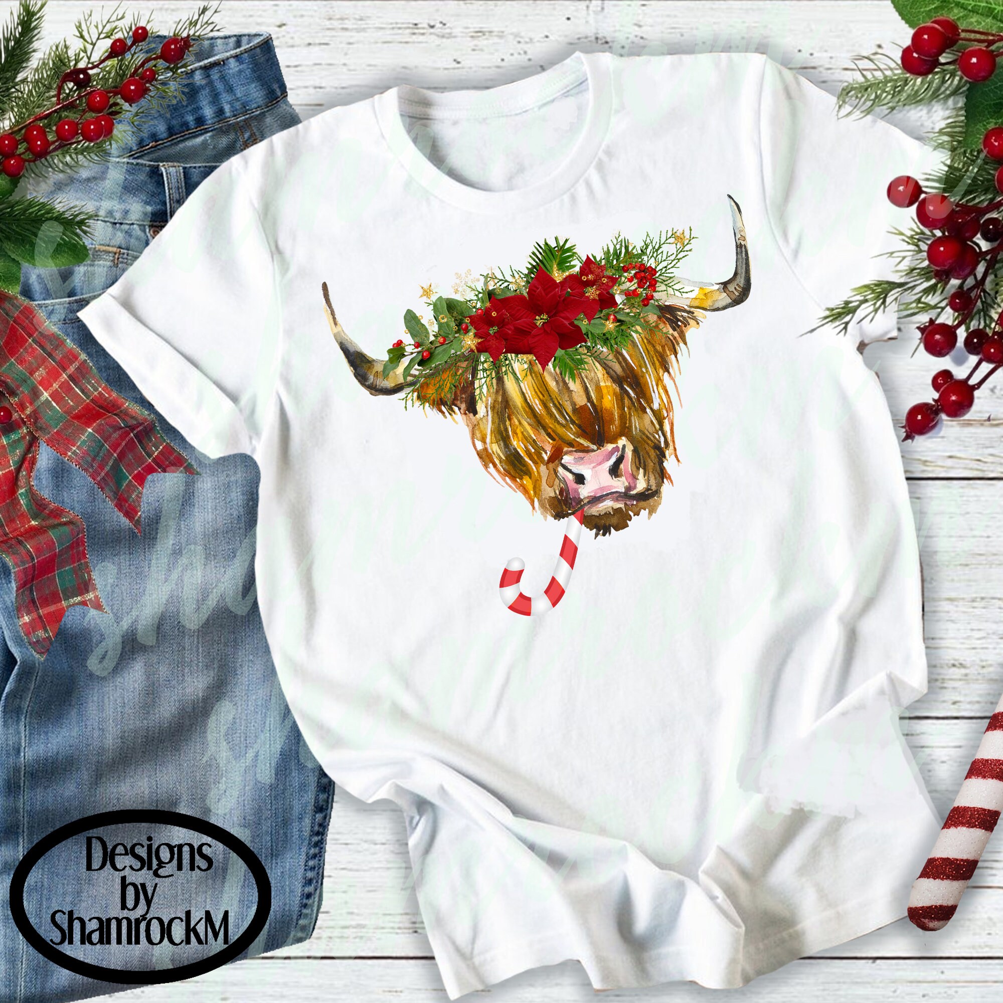 Printable Sublimation Design Christmas Highlander Candy - Etsy
