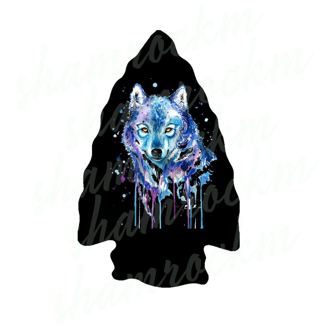 Arrowhead With Blue Wolf Graphic Design, Png Images With Transparent ...