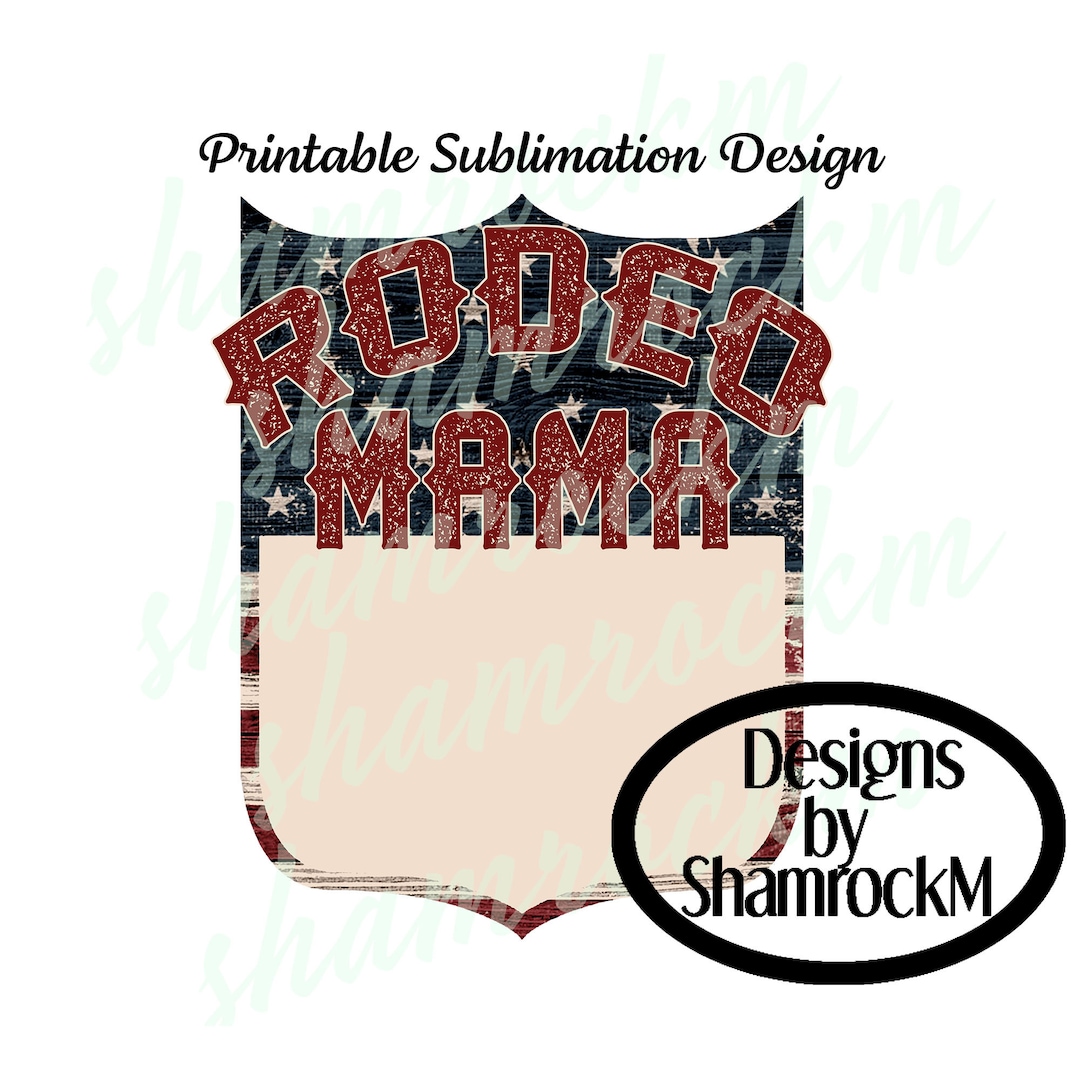 Printable Sublimation Design | Back Number | Red White Blue | Rodeo ...