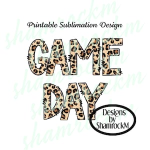 Printable Sublimation Design | Game Day Leopard Letters 2 | Png Images ...