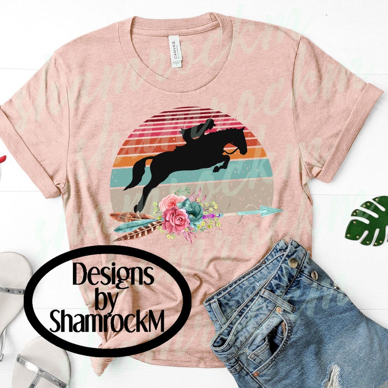 Printable Sublimation Design Vintage Sunset Hunter Jumper - Etsy