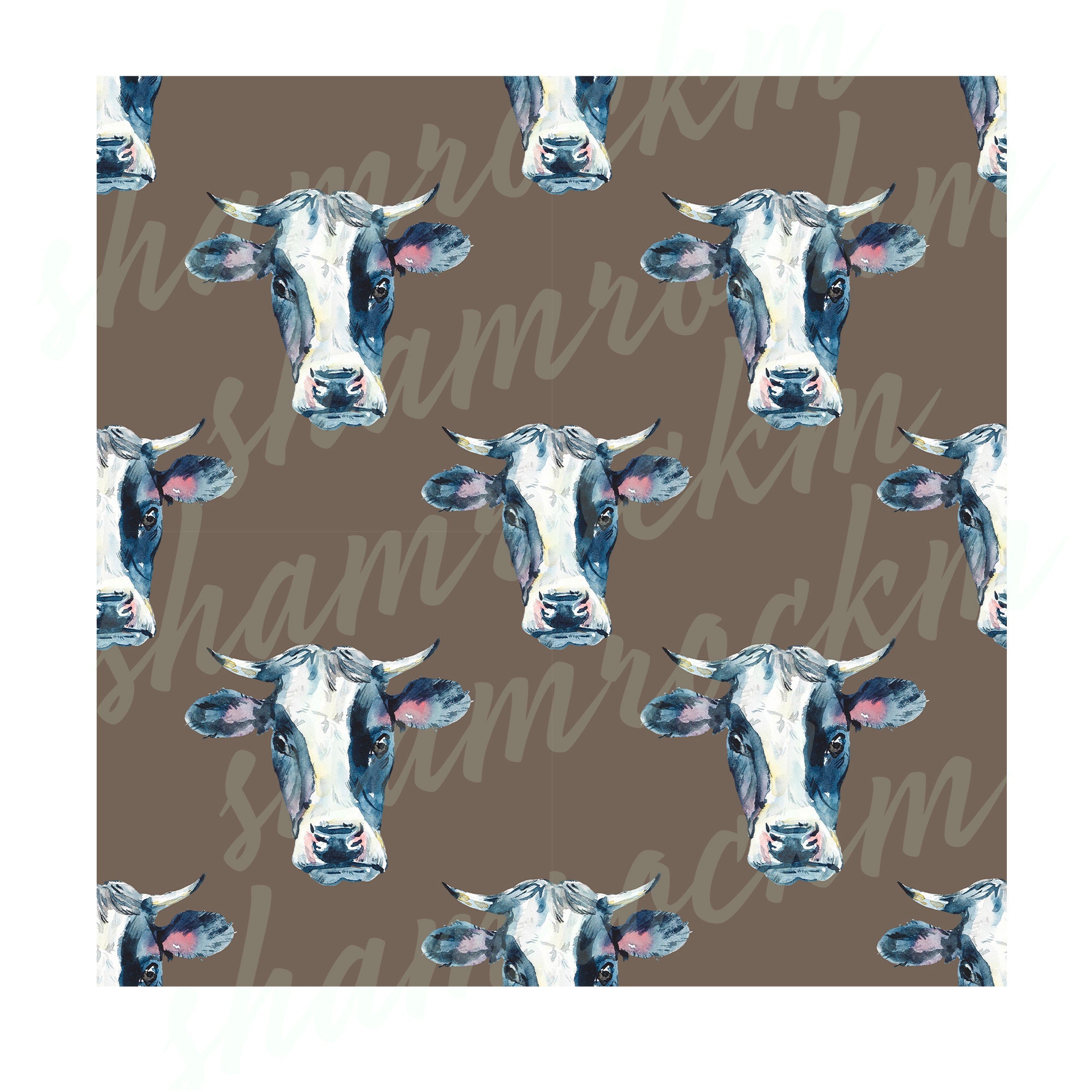Printable Digital Papers | Watercolor Cows | 12" X 12" 300 Dpi | 6 Pack ...