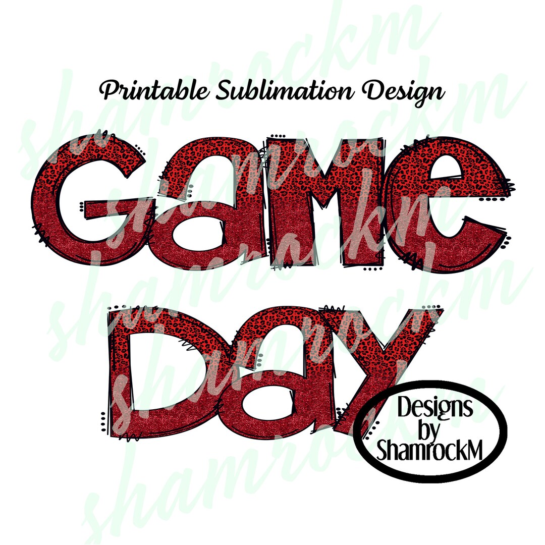 Printable Sublimation Design | Game Day Red Leopard Letters | Png ...