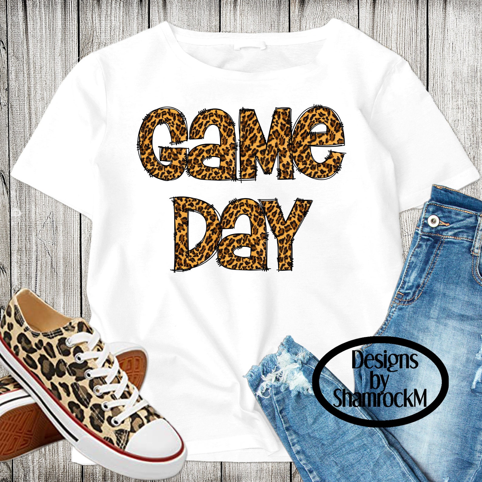 Printable Sublimation Design Game Day Leopard Letters Png - Etsy