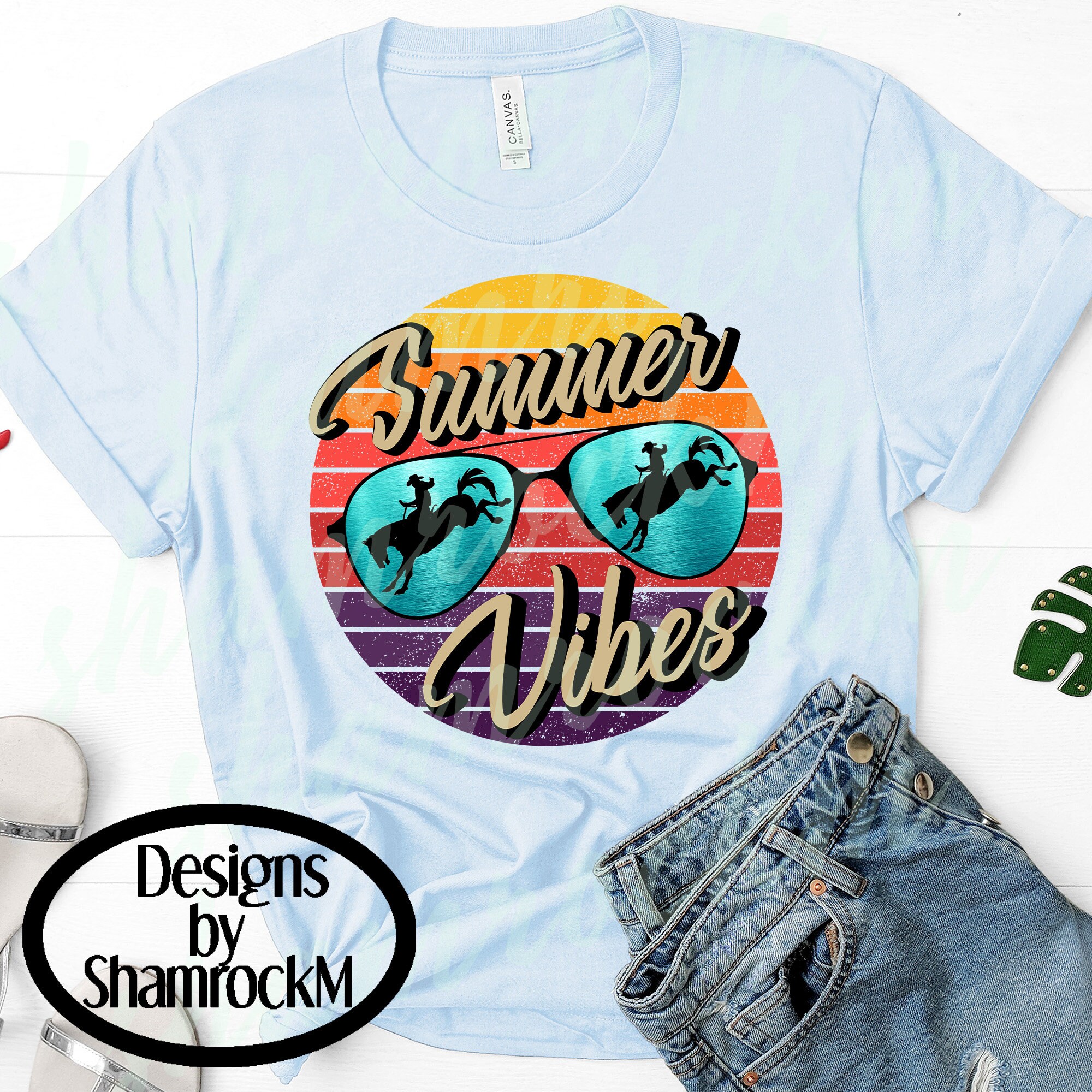 Printable Sublimation Design Summer Vibes Retro Sunset - Etsy