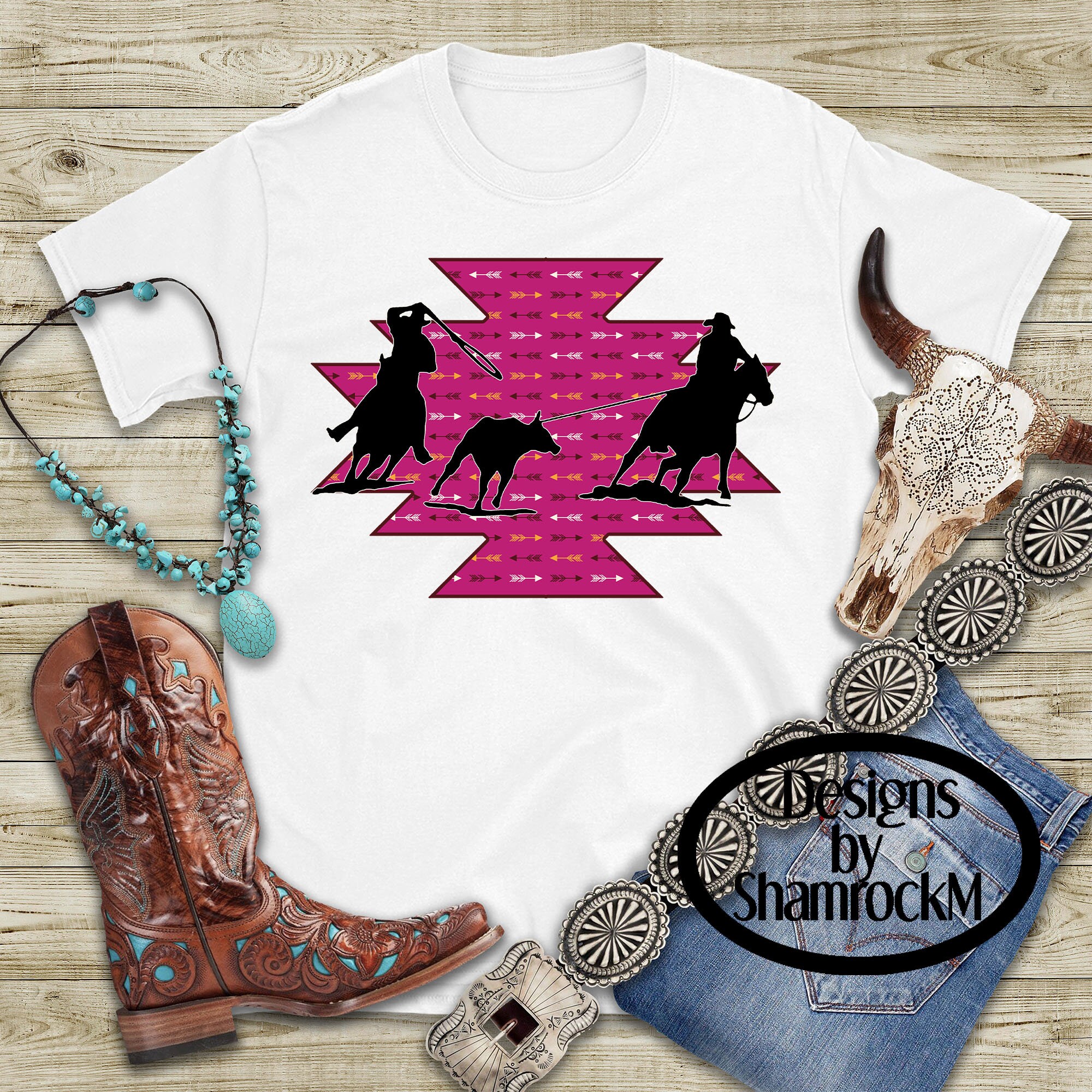 Printable Sublimation Design Team Ropers Aztec Background - Etsy