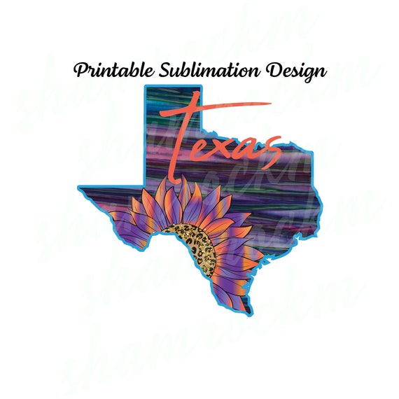 Printable Sublimation Design texas Sunflower Multi Toned - Etsy