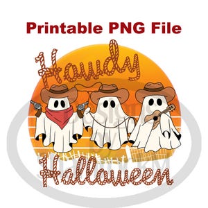 Printable Digital File | Cowboy Ghost Howdy Halloween | Png Image ...