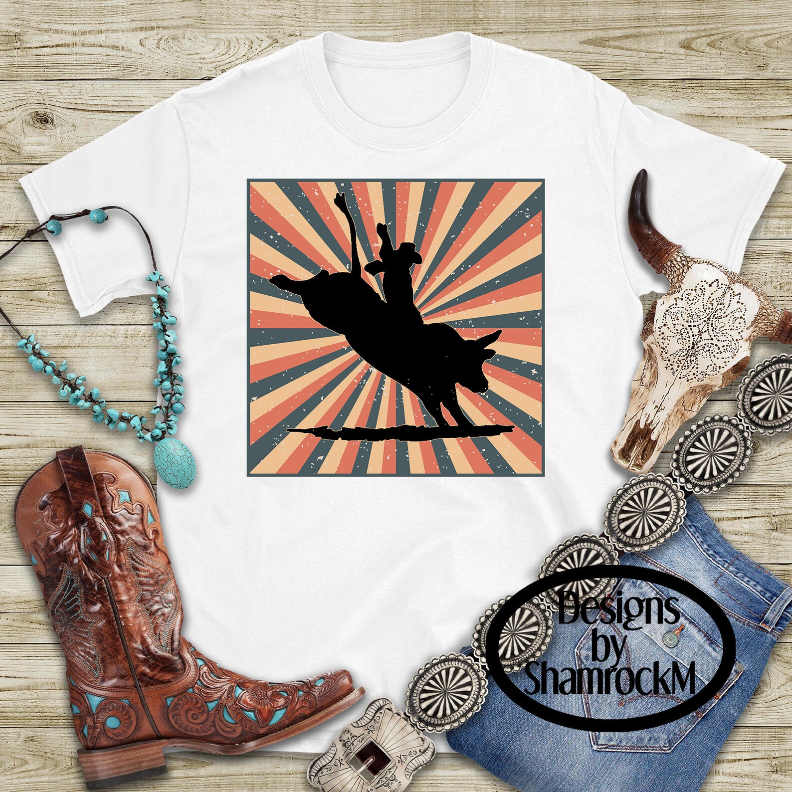 Printable Sublimation Design Bull Rider Retro Grunge Png - Etsy