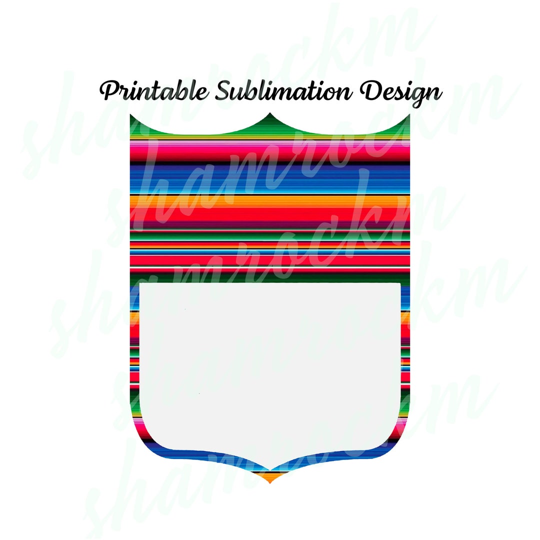 Printable Sublimation Design, Back Number in Colorful Serape, SVG and ...
