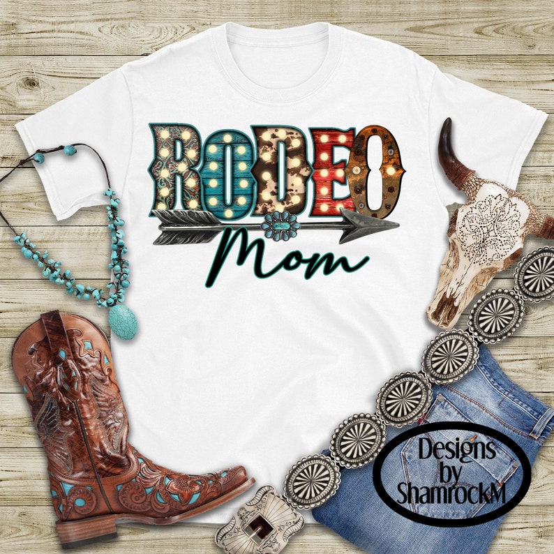 Printable Sublimation Design | Rodeo Mom |marquee Letters| Tribal Arrow ...
