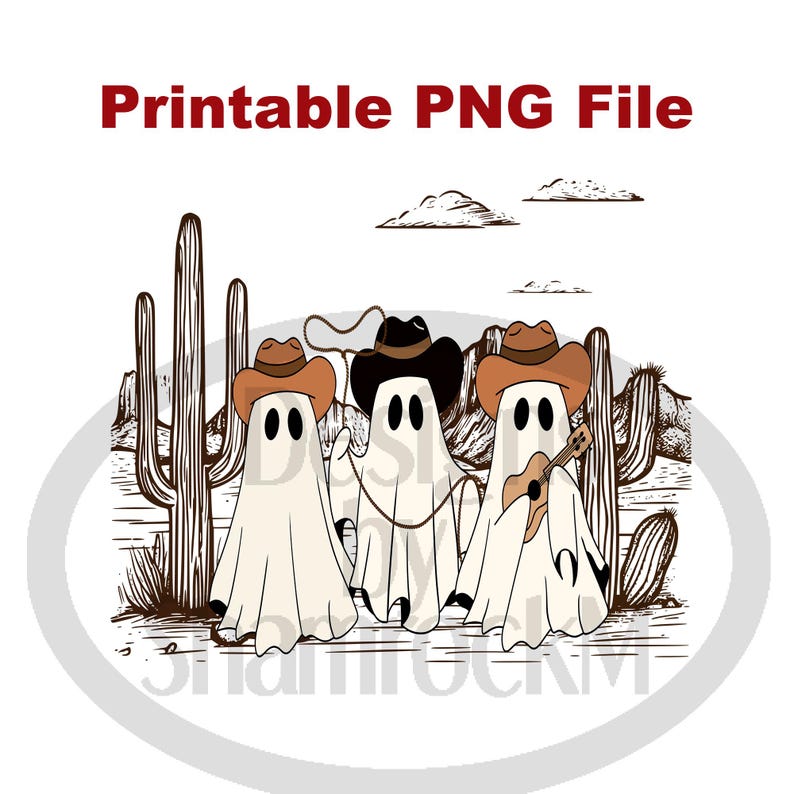Printable Digital File | Cowboy Ghost Desert | Png Image Transparent ...