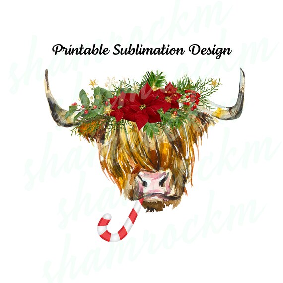 Printable Sublimation Design Christmas Highlander Candy - Etsy