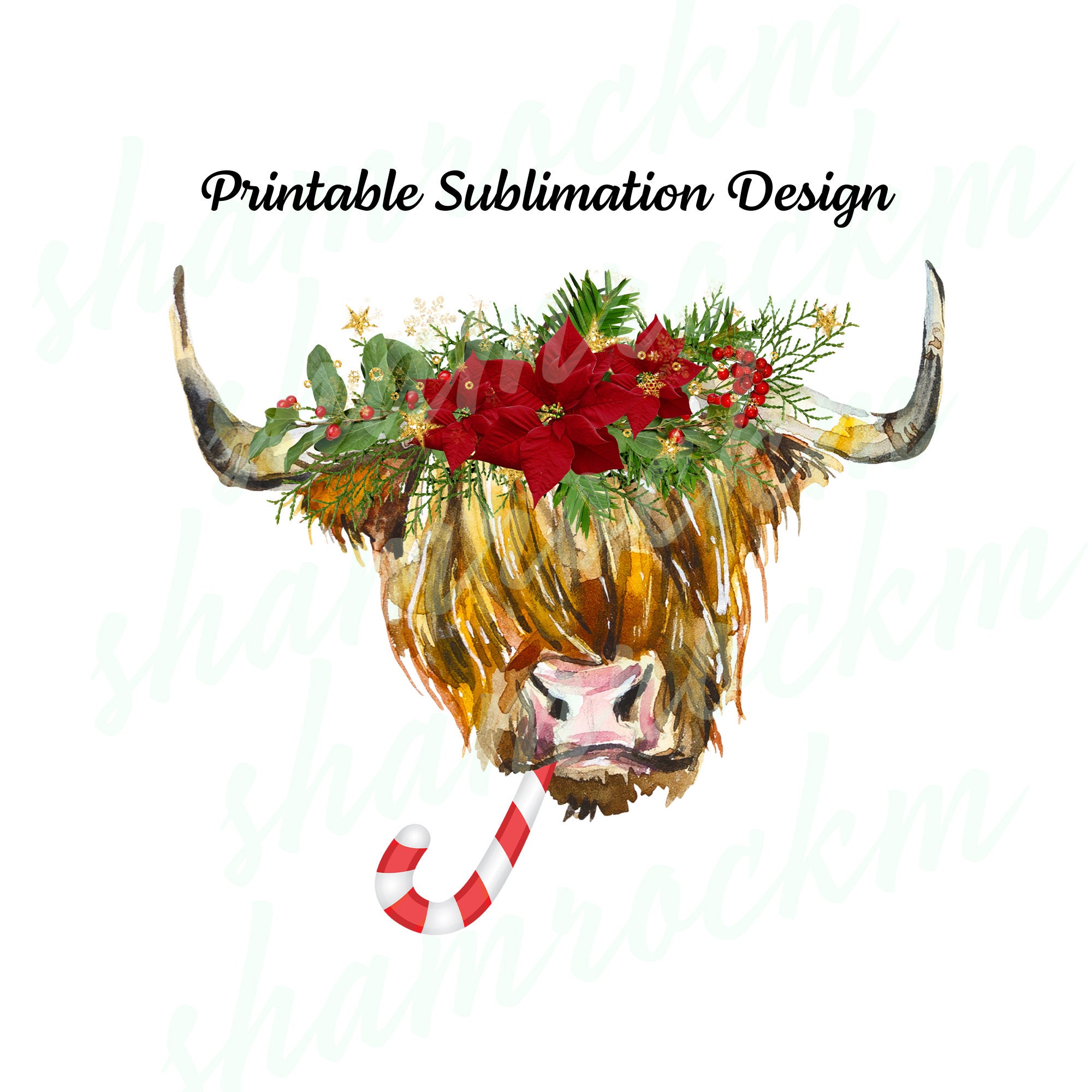 Printable Sublimation Design Christmas Highlander Candy - Etsy