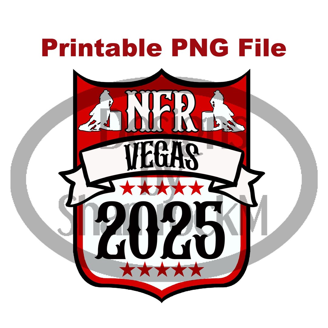 Printable PNG Design | Rodeo Back Number Vegas 2025 With Barrel Racers ...