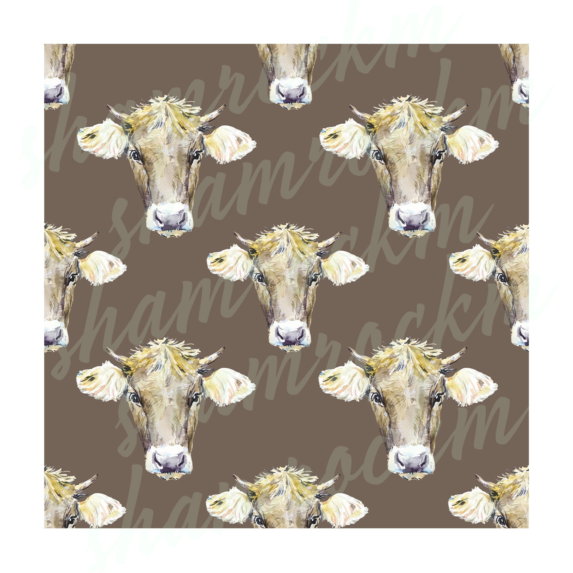 Printable Digital Papers Watercolor Cows 12 X - Etsy