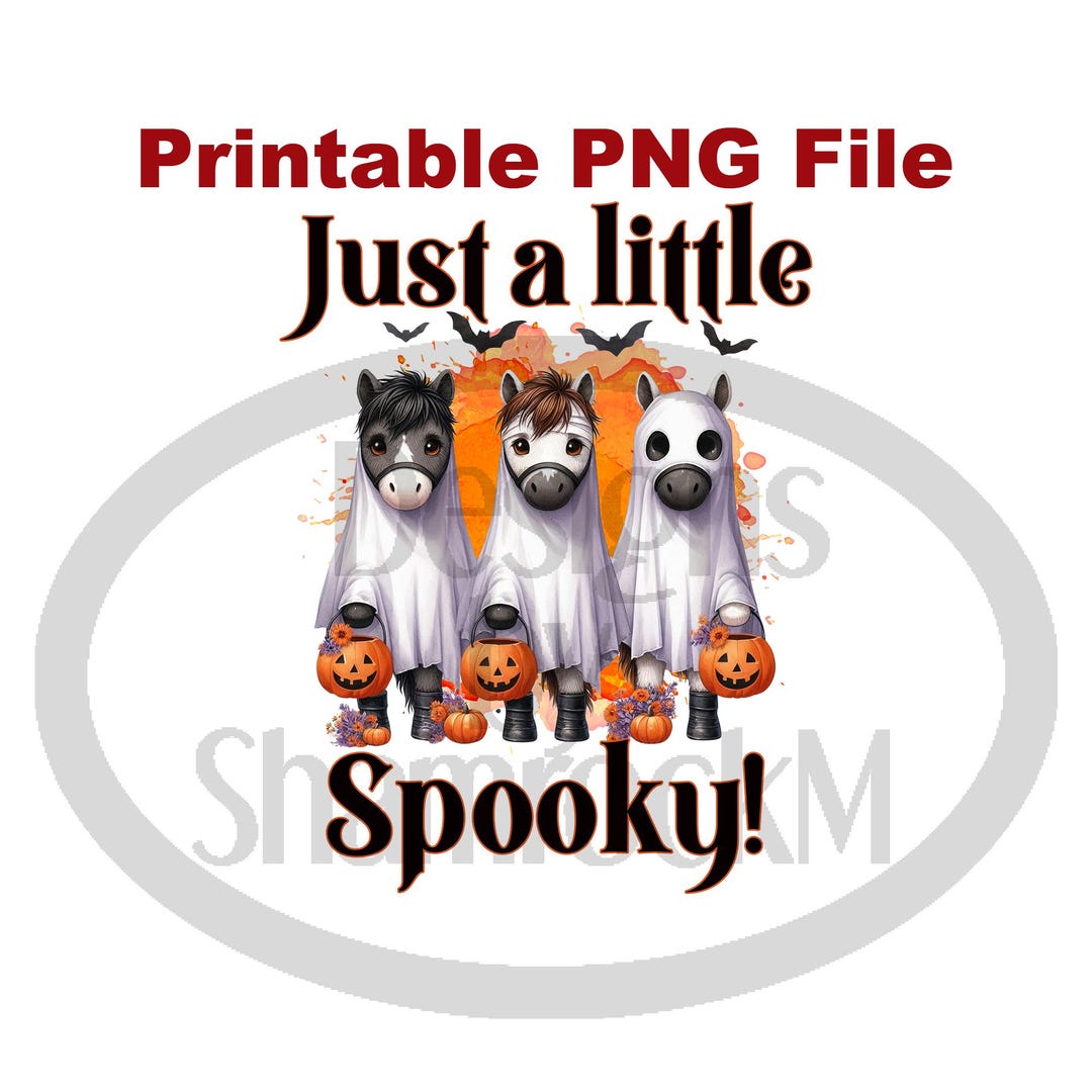 Printable Digital File | Ghost Horse | Just a Little Spooky | Png Image ...