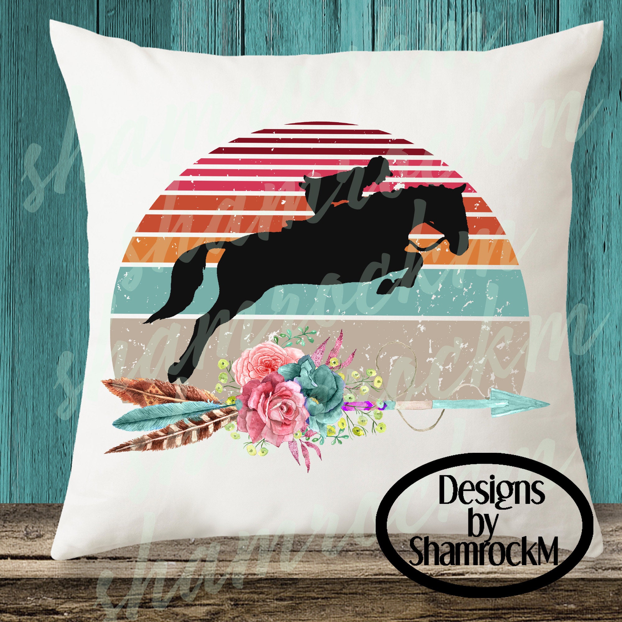 Printable Sublimation Design Vintage Sunset Hunter Jumper - Etsy