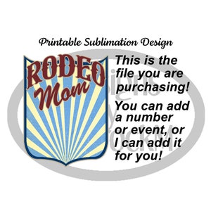 Printable Sublimation Design | Back Number Rodeo Mom Circus Blue | Png ...