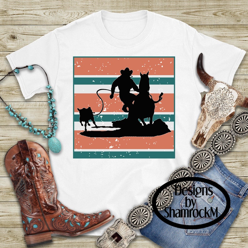 Printable Sublimation Design Calf Roper Retro Grunge Png - Etsy