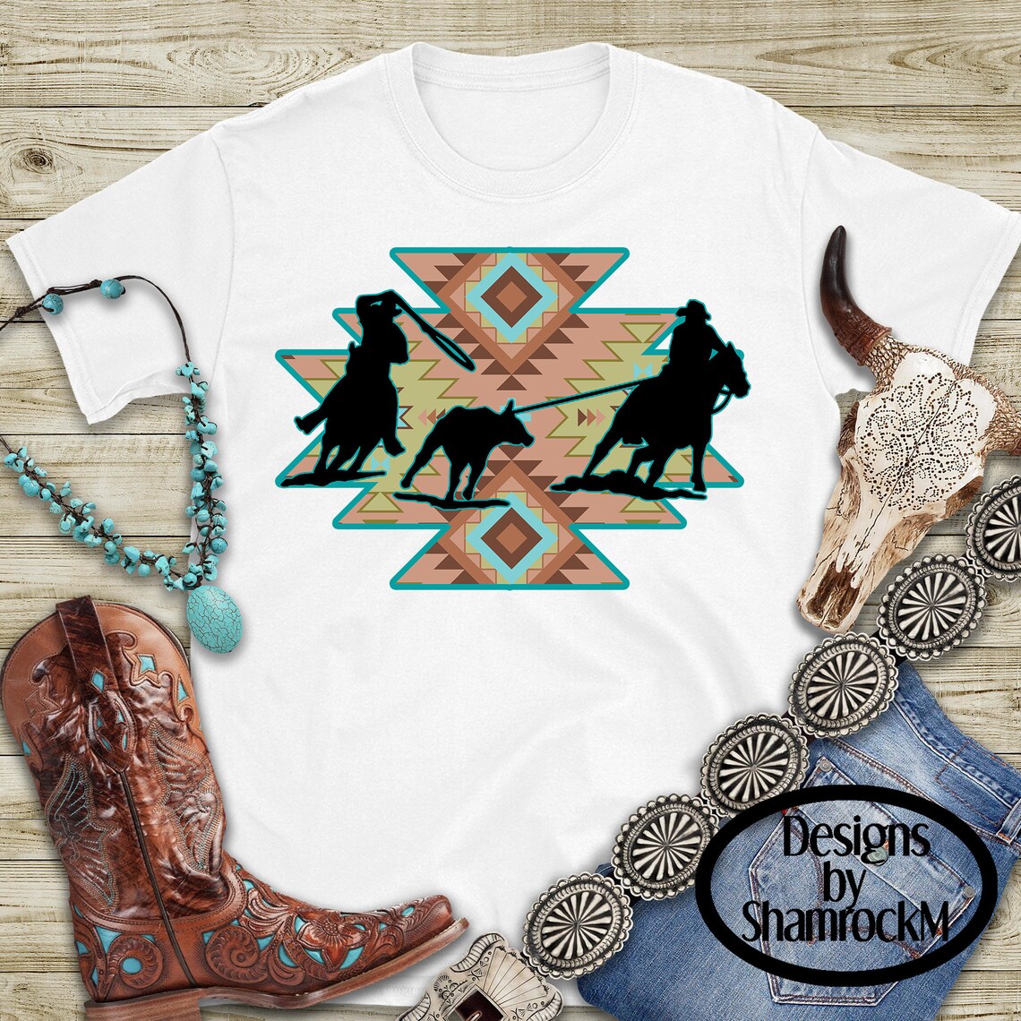 Printable Sublimation Design Team Ropers on Aztec 7 Png - Etsy