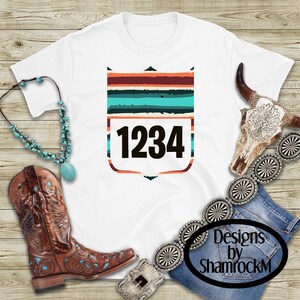 Printable Sublimation Design, Rodeo Back Number in Torn Serape, Png ...