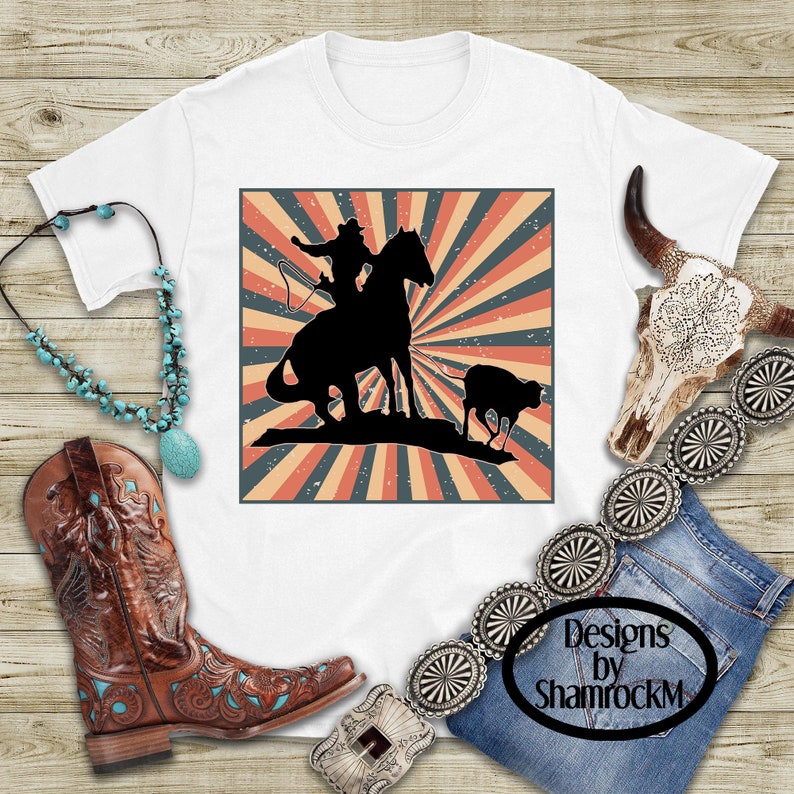 Printable Sublimation Design | Breakaway Roper | Retro Grunge | Png ...