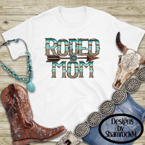 Printable Sublimation Design | Rodeo Mom | Teal Serape & Leopard ...