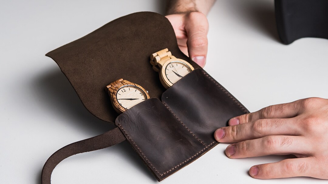 Watch Roll Leather, Personalized Watch Roll With Monogram, Travel Watch ...
